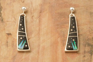 Treasures of the Southwest: Calvin Begay Night Sky Sterling Silver Earrings