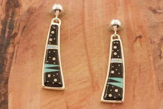 Treasures of the Southwest: Calvin Begay Night Sky Sterling Silver Earrings