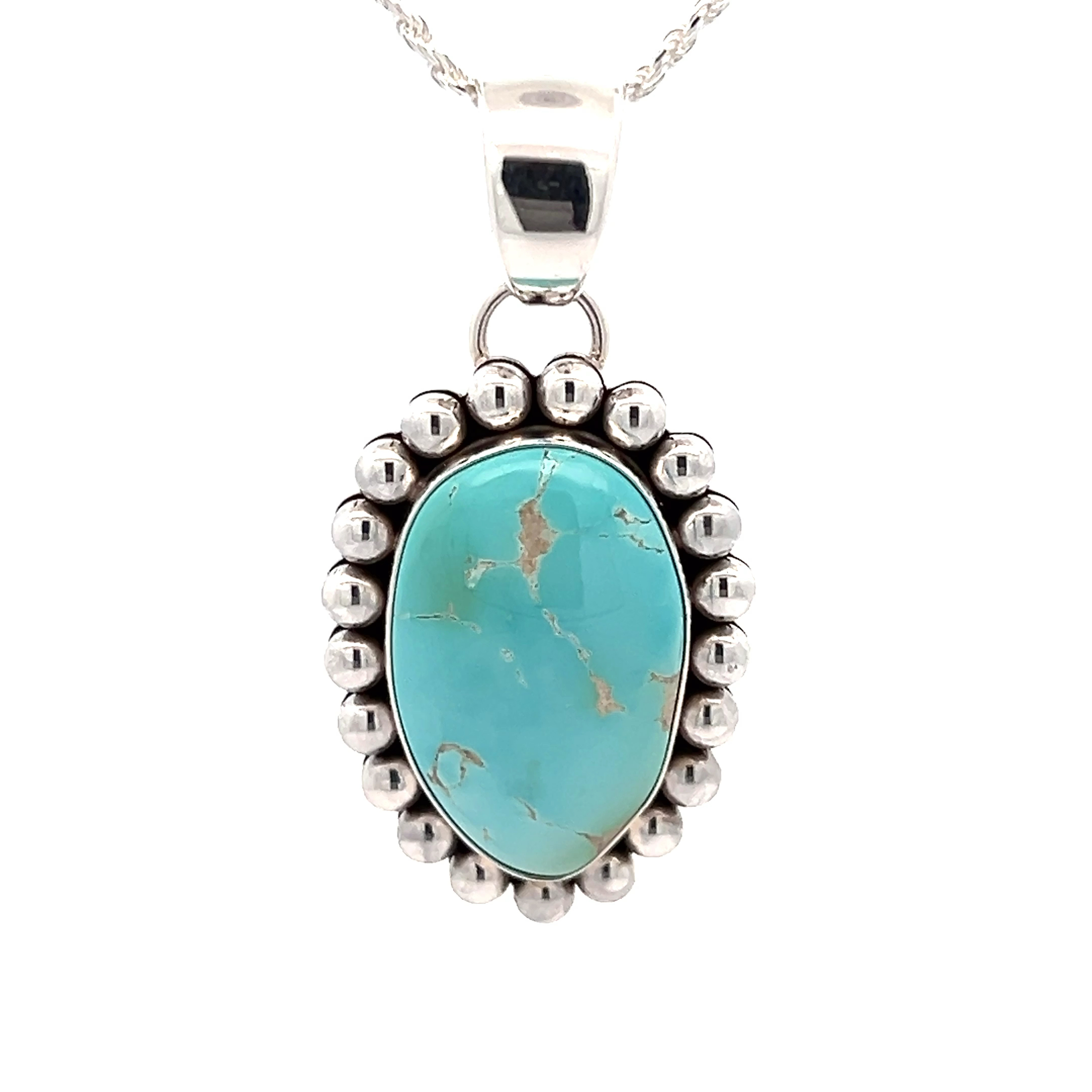 Artie Yellowhorse Kingman Turquoise Heart Pendant