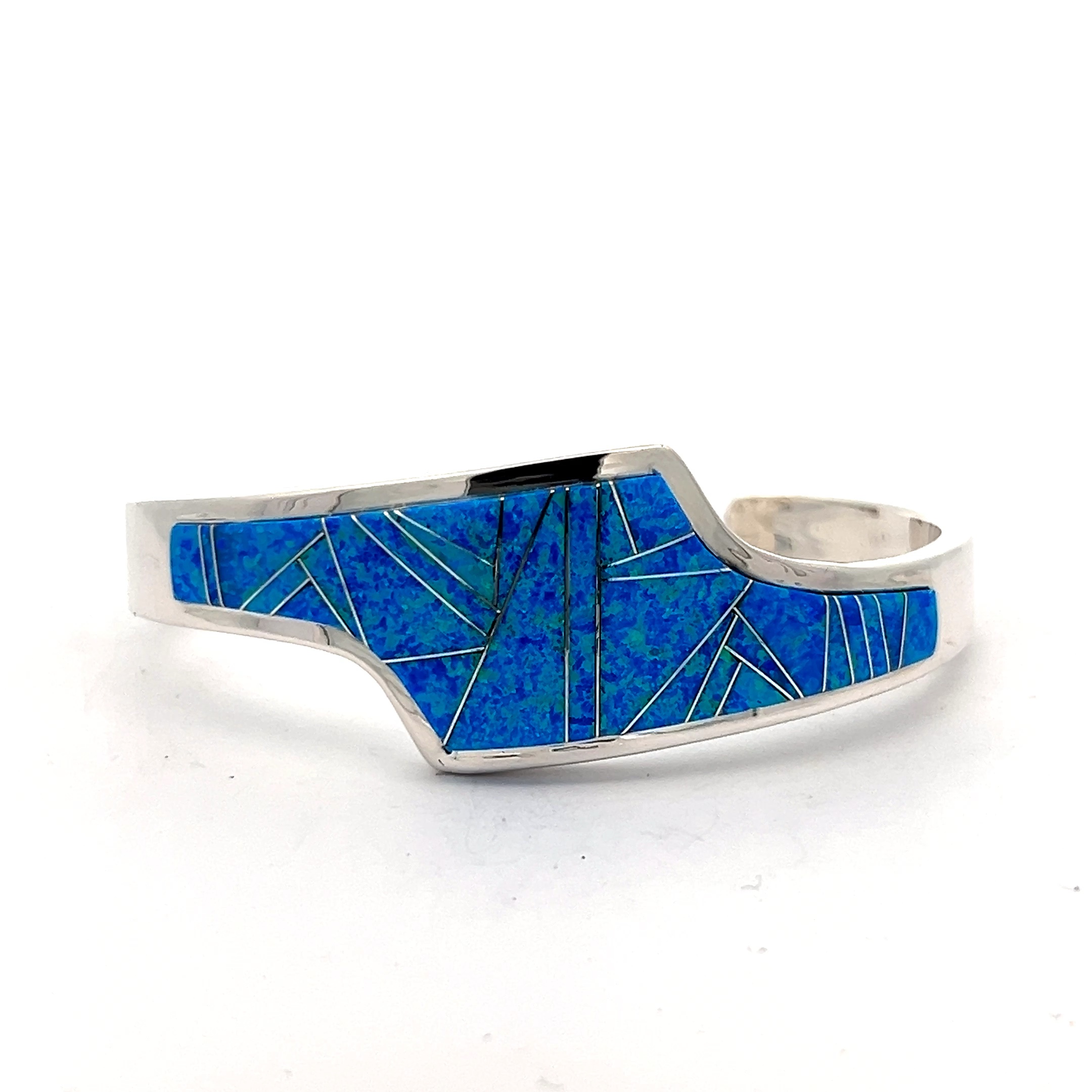 Treasures of the Southwest: Calvin Begay Blue Opal Sterling Silver Bracelet
