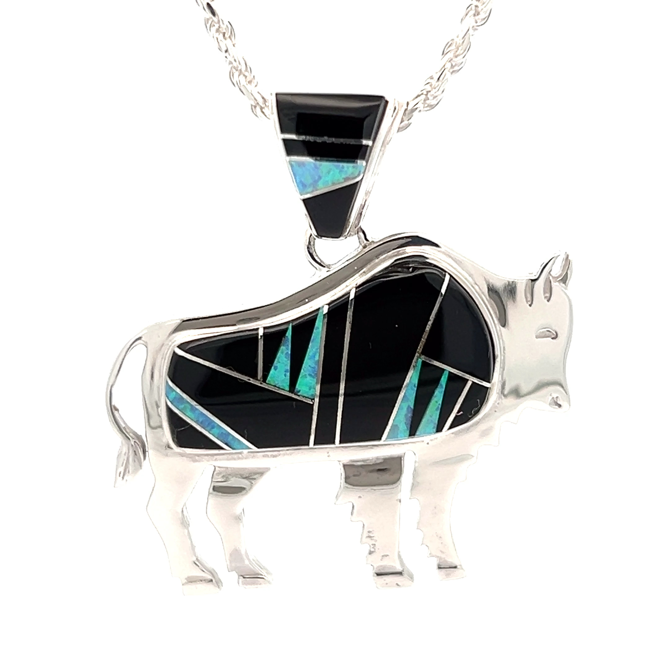 Treasures of the Southwest: Calvin Begay Sterling Silver Buffalo Pendant