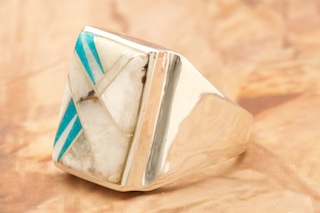 Treasures of the Southwest: Calvin Begay Sterling Silver Men's Ring