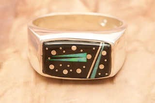 Treasures of the Southwest: Calvin Begay Night Sky Sterling Silver Ring